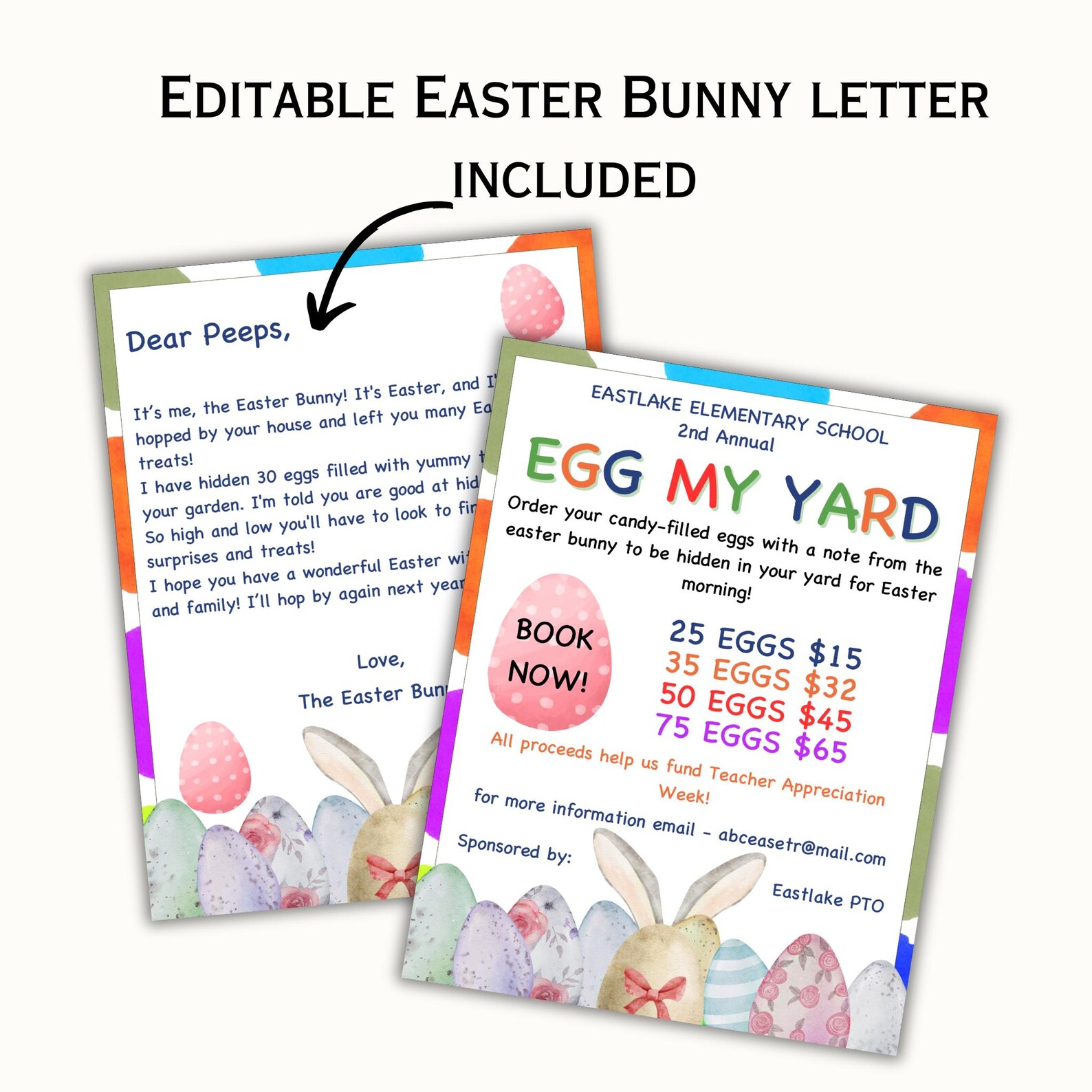 Editable Egg My Yard Template - Easter Fundraiser Flyer Printable - You ...