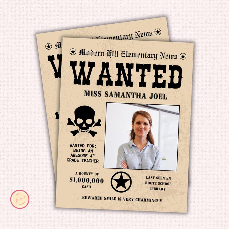 Wild West Wanted Reward Poster, Editable Western Theme Teacher Staff ...