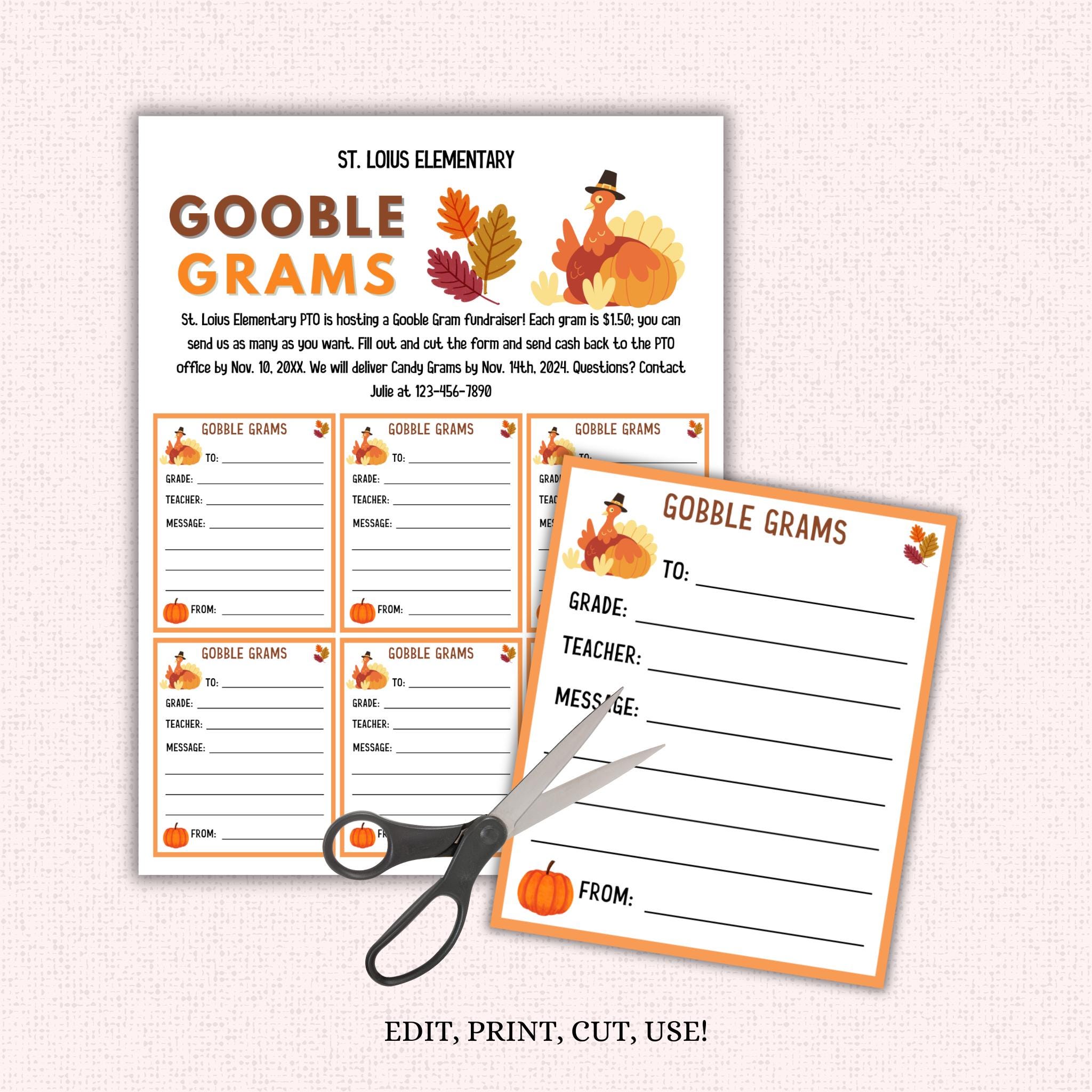 Gooble Thanksgiving Gram Flyer Template - Thankful Grateful for You ...