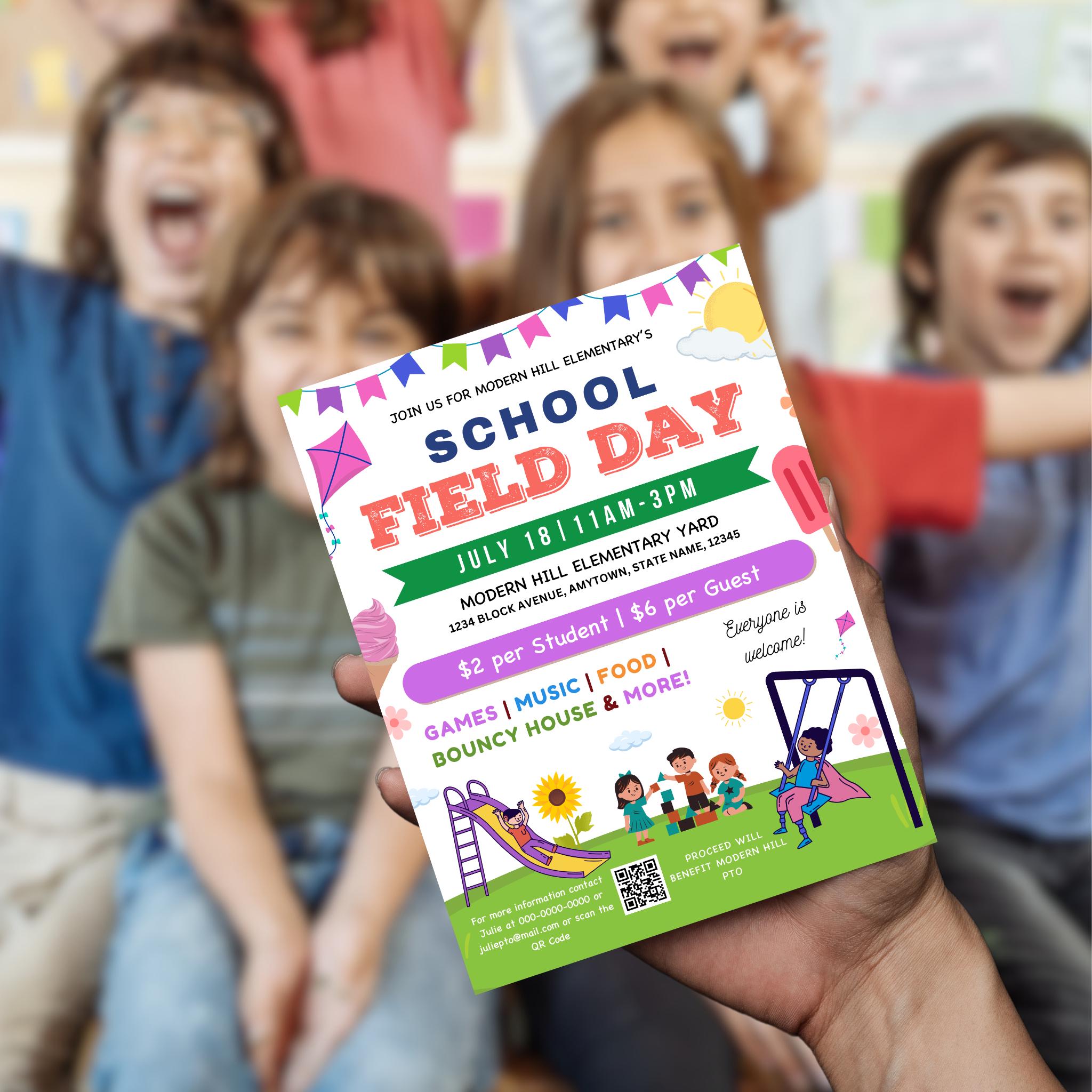 Editable School Field Day Flyer Template, PTA PTO, Church, Family ...