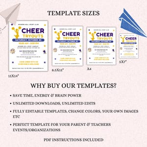 Cheerleading Tryout Flyer Template - Editable Cheer Tryouts Flyer for ...