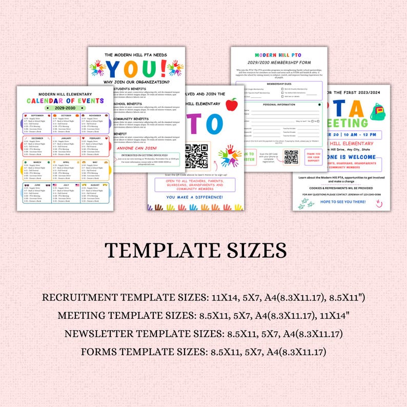 Ultimate PTO PTA Flyer/form Template Bundle - Editable Recruitment ...