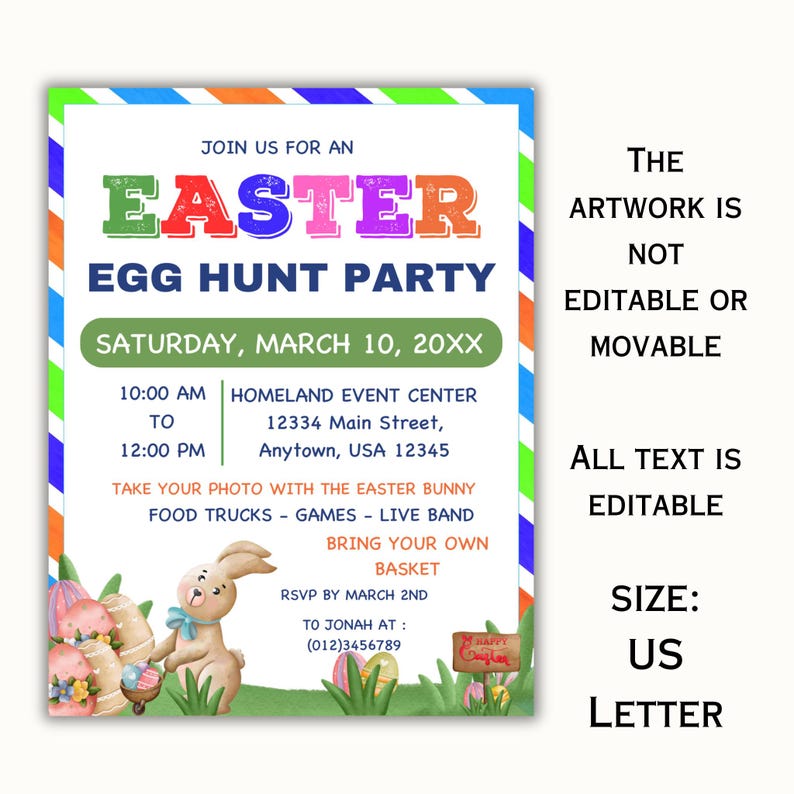 Editable Easter Egg Hunt Flyer - Easter Fundraiser Flyer Printable ...