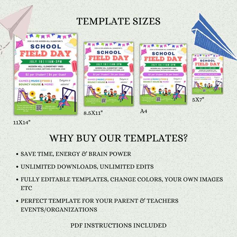 Editable School Field Day Flyer Template, PTA PTO, Church, Family ...