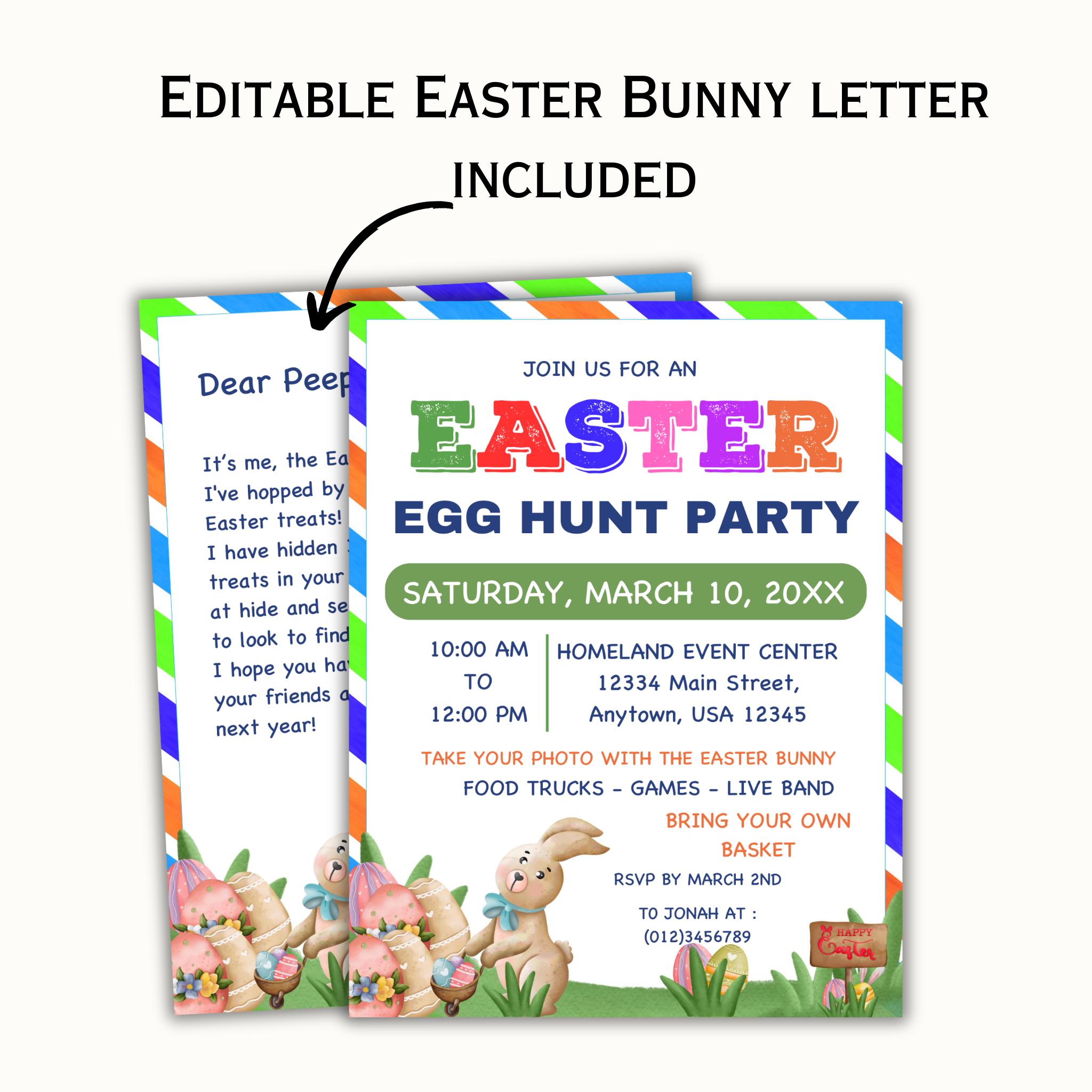 Editable Easter Egg Hunt Flyer - Easter Fundraiser Flyer Printable ...