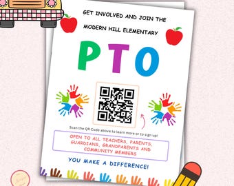 Join the PTA QR Code Flyer Join the PTO Recruitment Template Editable ...