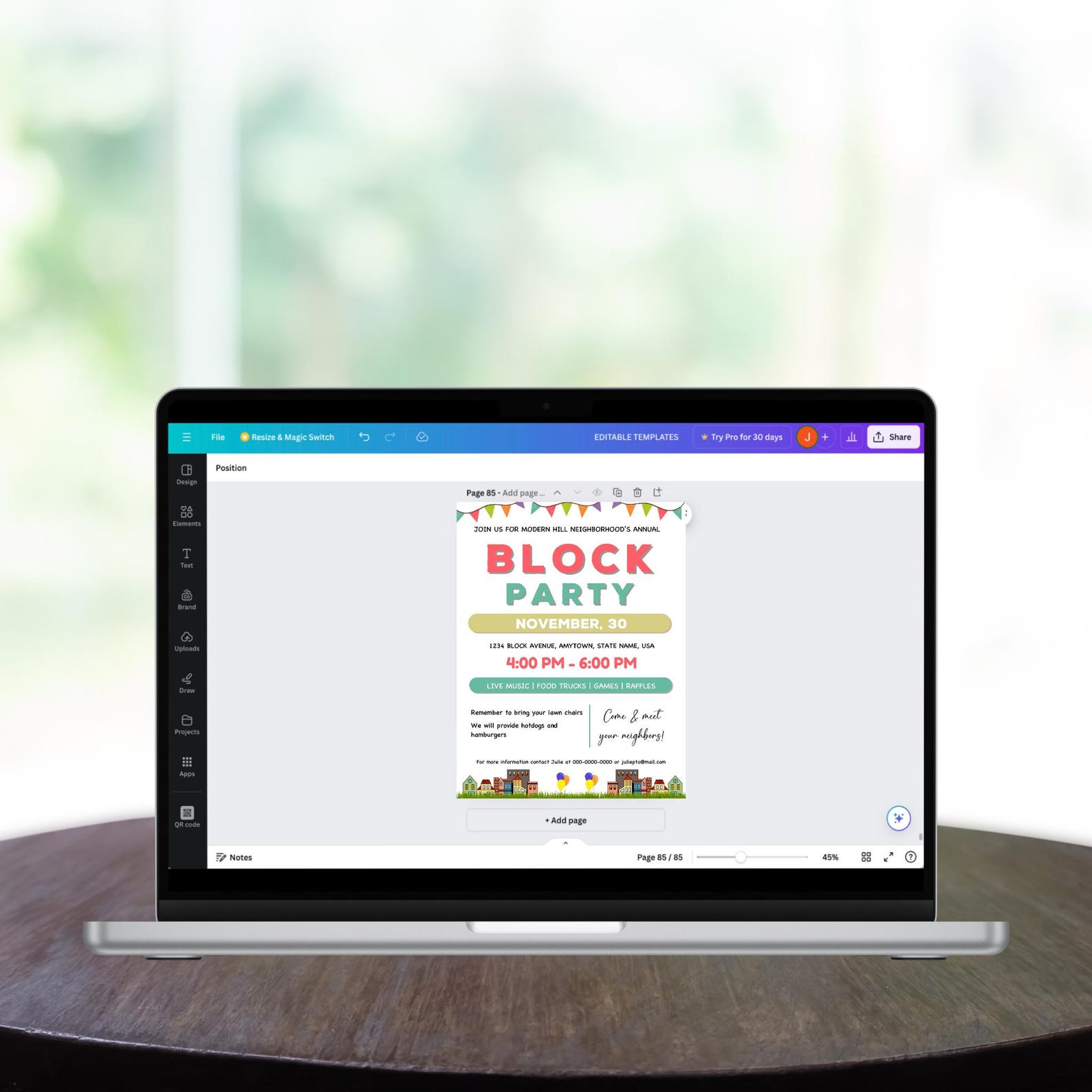 Block Party Flyer Template - Community Party Invitation - Editable ...