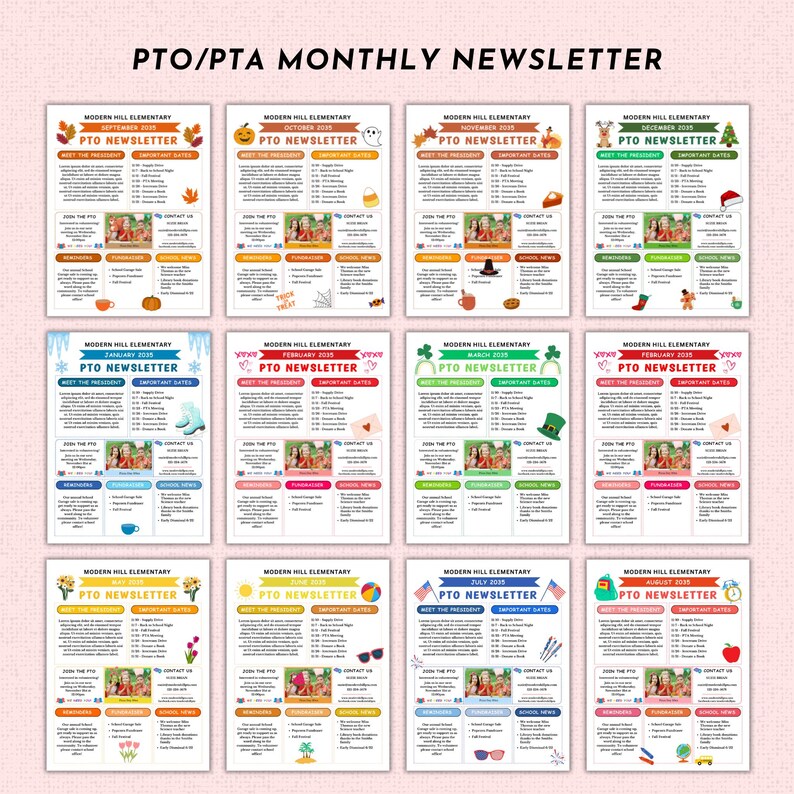 Ultimate PTO PTA Flyer/form Template Bundle - Editable Recruitment ...