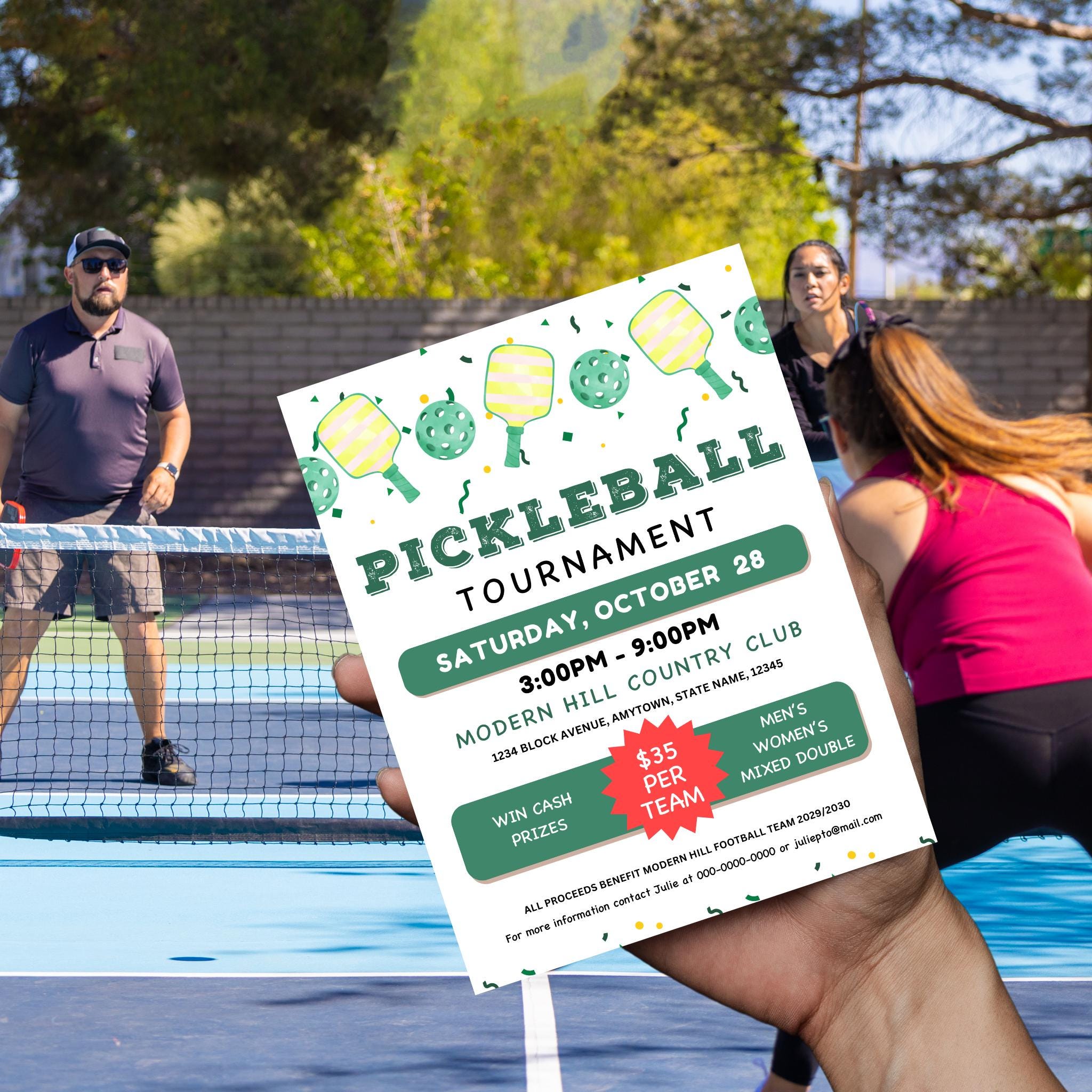 Editable Pickleball Tournament Flyer Template, Printable Pickleball ...