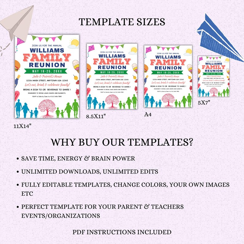 Editable Family Reunion Flyer Template, Family Gathering, Cousin ...
