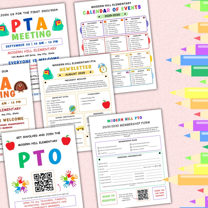 Ultimate PTO PTA Flyer/form Template Bundle - Editable Recruitment ...