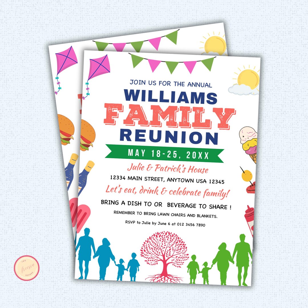 Editable Family Reunion Flyer Template, Family Gathering, Cousin ...