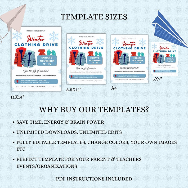 Winter Clothing Drive Flyer, Printable PTA PTO Invitation, Charity ...