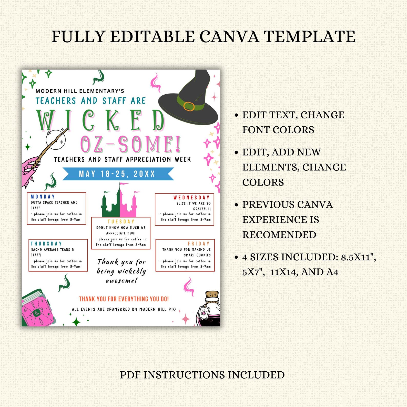 Magical Teacher Appreciation Week Flyer, Witches Theme Teachers, and ...