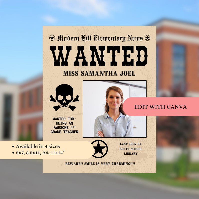 Wild West Wanted Reward Poster, Editable Western Theme Teacher Staff ...