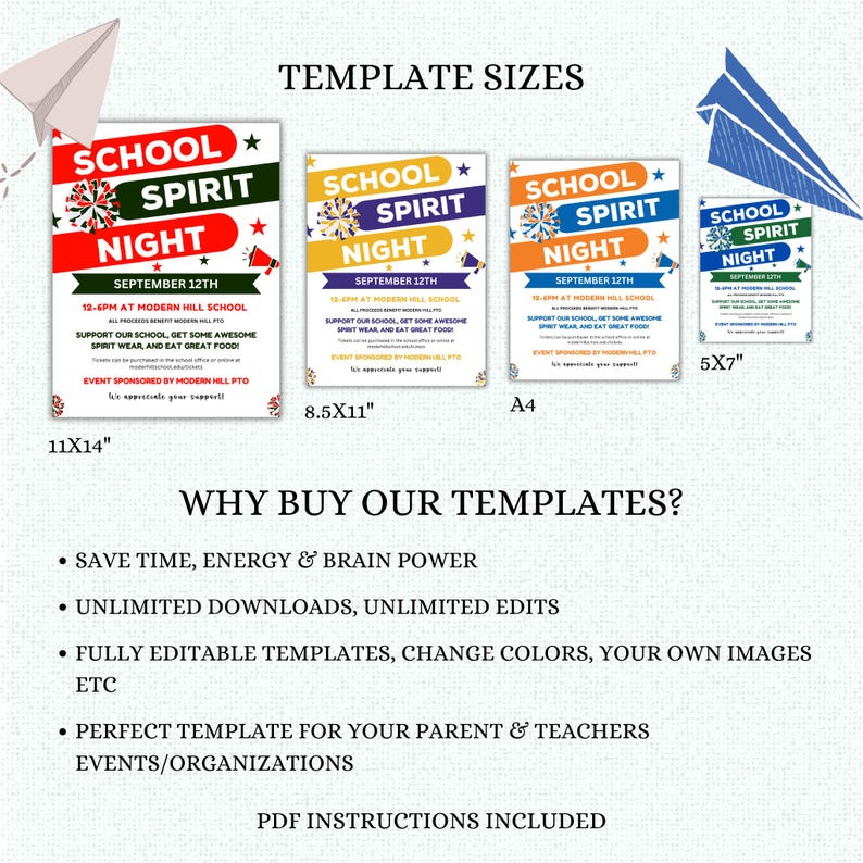 Editable School Spirit Night Flyer, School Spirit Night Party ...