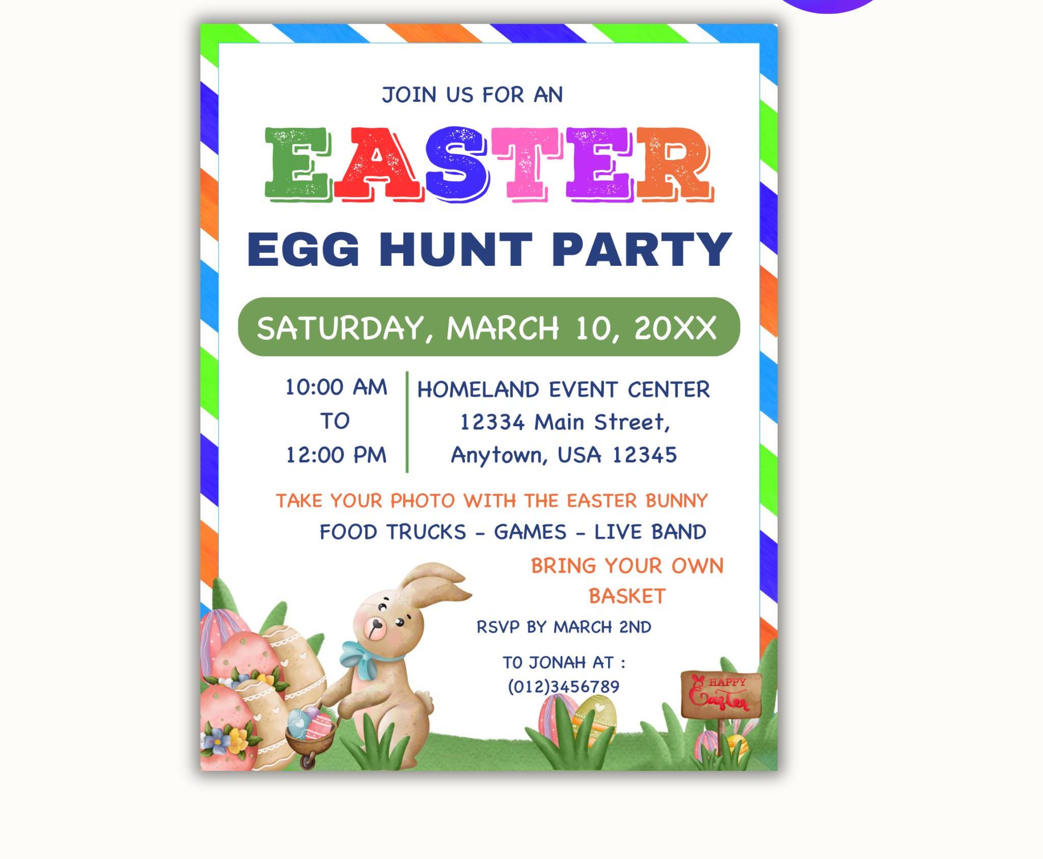 Editable Easter Egg Hunt Flyer - Easter Fundraiser Flyer Printable ...