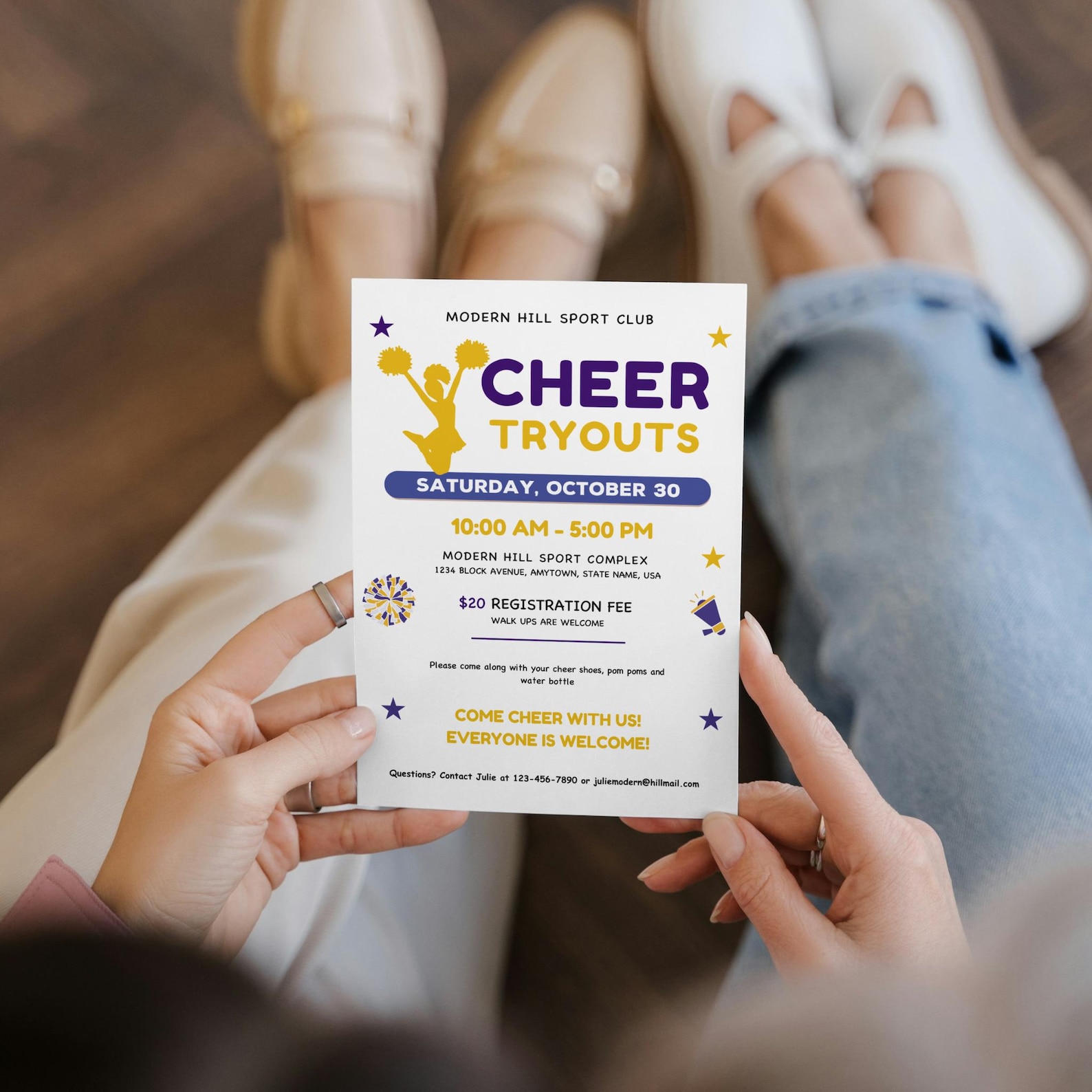 Cheerleading Tryout Flyer Template - Editable Cheer Tryouts Flyer for ...