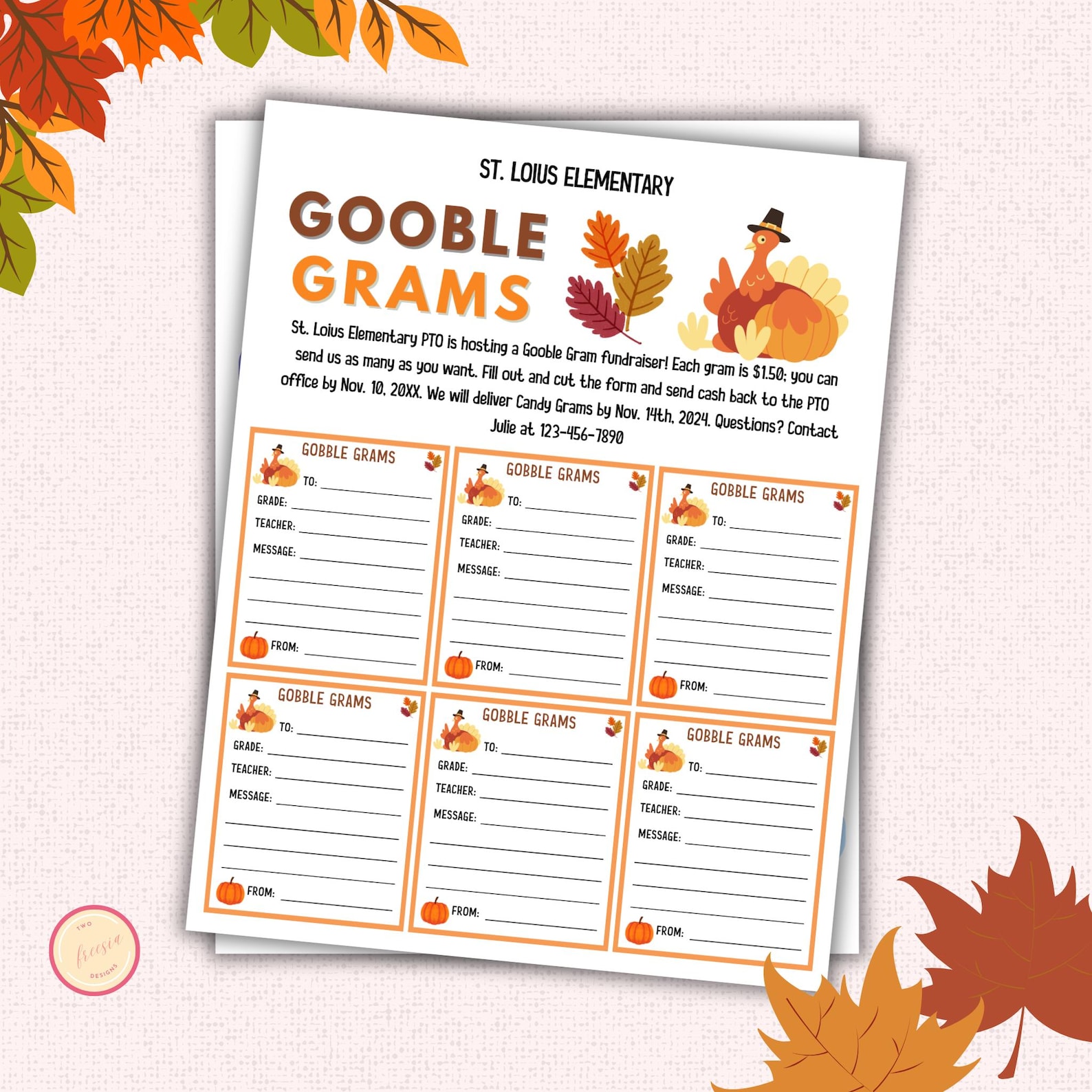 Gooble Thanksgiving Gram Flyer Template - Thankful Grateful for You ...
