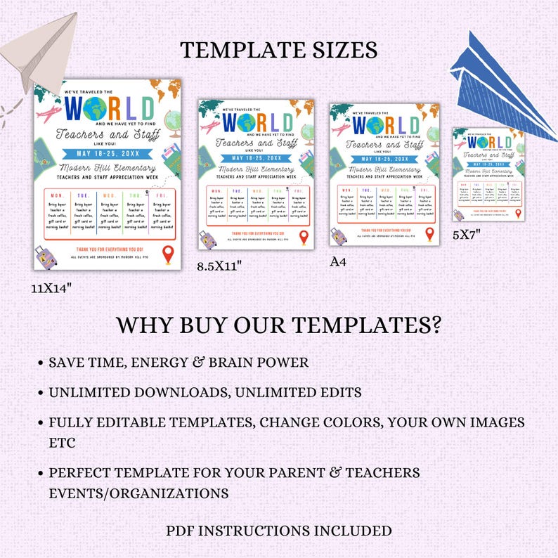 International Theme Teacher Appreciation Week Flyer, Around the World ...