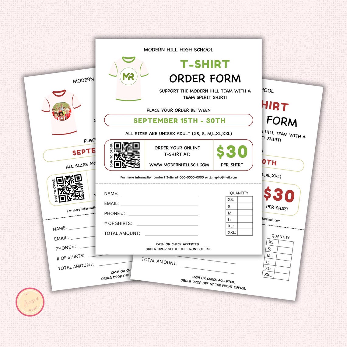 T-shirt Order Form Flyer Template, Editable T-shirt Fundraiser Flyer ...