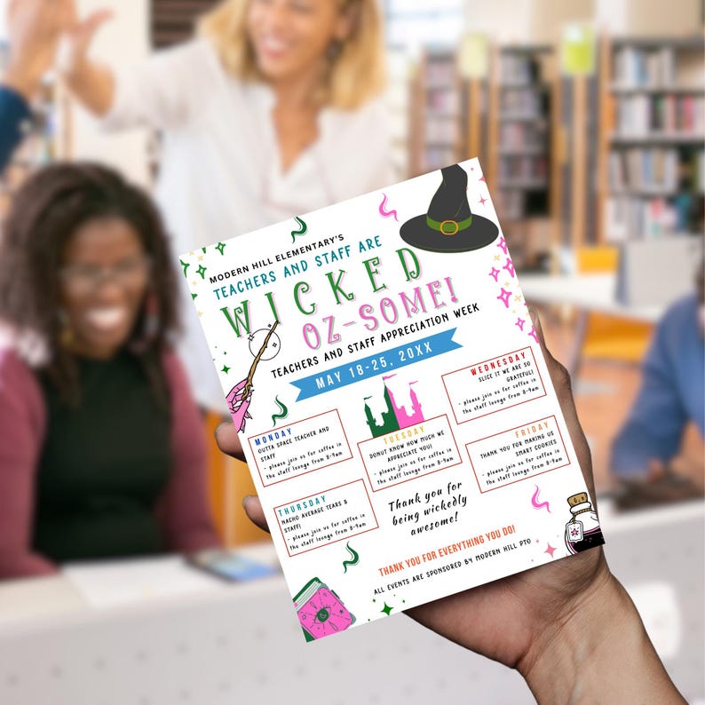 Magical Teacher Appreciation Week Flyer, Witches Theme Teachers, and ...