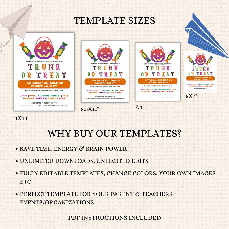 Trunk or Treat Flyer, Vehicle Registration, Sign up Sheet Template ...