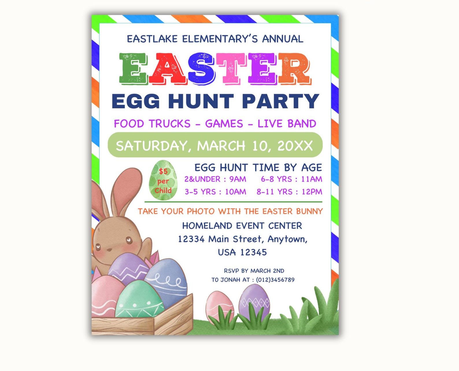 Editable Easter Fundraiser Flyer - Easter Egg Hunt Flyer Printable ...