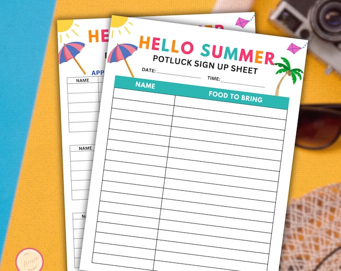 Potluck Sign up Sheet, Potluck Template, Thanksgiving Potluck, Food ...