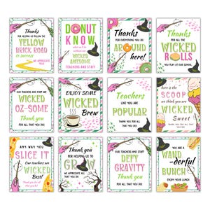 Witch Theme Teacher and Staff Appreciation Week Poster Bundle, 12 ...