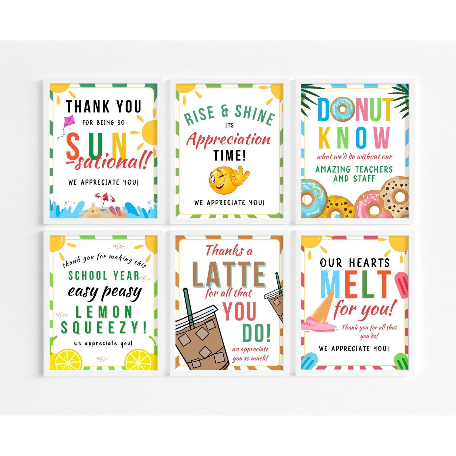Beach Summer Theme Teacher and Staff Appreciation Week Poster Bundle ...