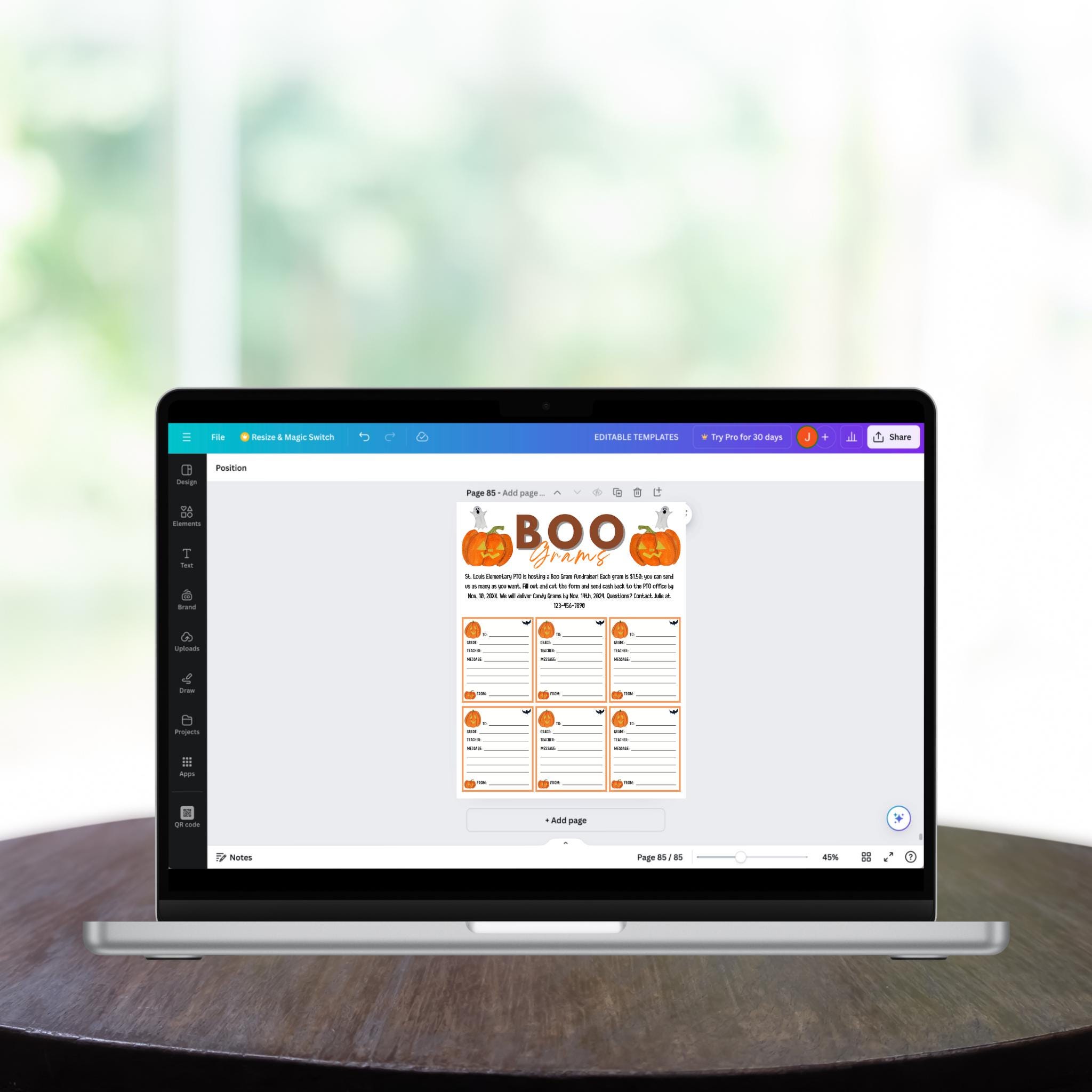 Halloween Boo Gram Flyer Template - Halloween Candy Gram - Editable Pto ...
