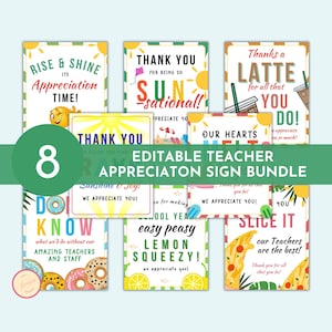 Beach Summer Theme Teacher and Staff Appreciation Week Poster Bundle ...