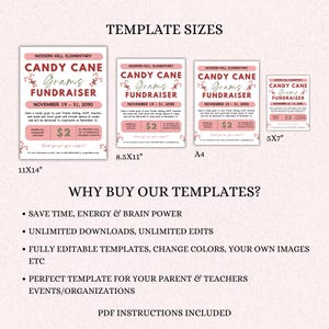 Editable Candy Cane Gram Canva Template - Holiday Christmas Grams ...