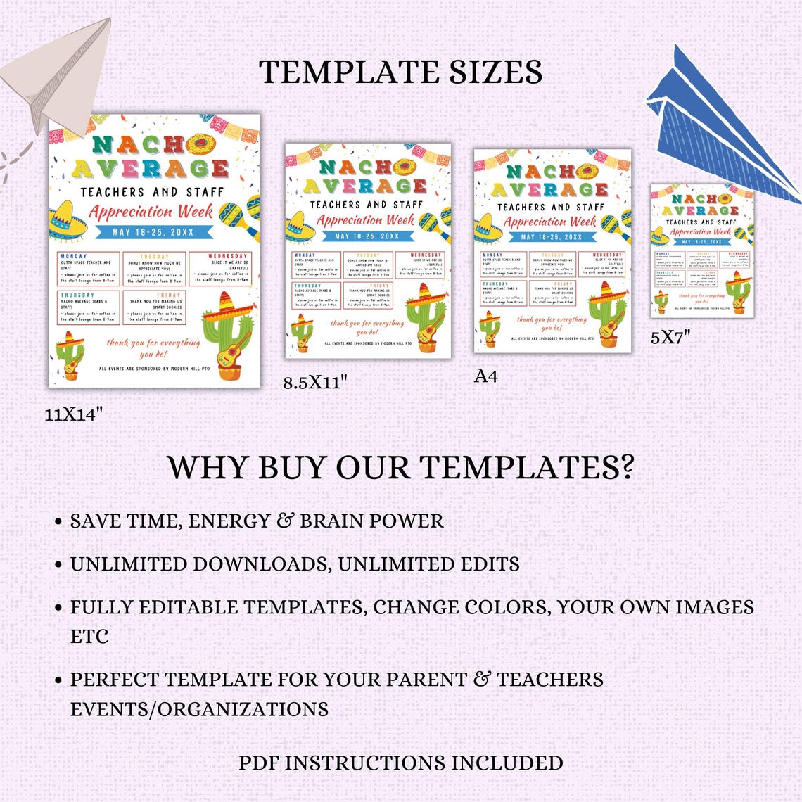 Nacho Average Teacher Appreciation Week Flyer, Mexican-themed Itinerary ...