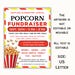 Editable Popcorn Fundraiser Flyer - Printable PTA, PTO, School Church ...