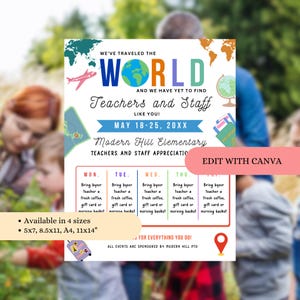 International Theme Teacher Appreciation Week Flyer, Around the World ...