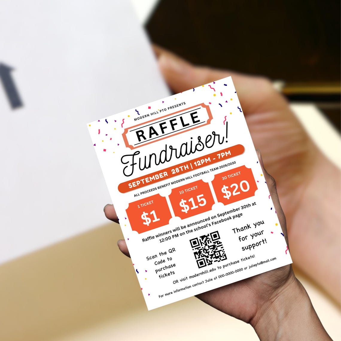 Editable Raffle Fundraiser Templates Flyer, Raffle Ticket Fundraiser ...
