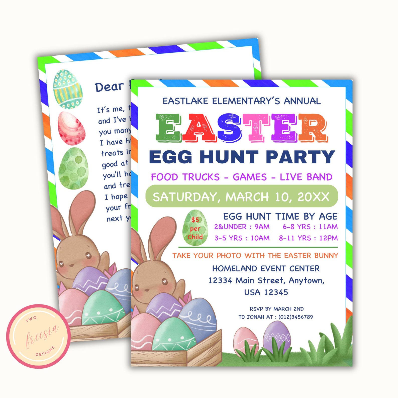 Editable Easter Fundraiser Flyer - Easter Egg Hunt Flyer Printable ...