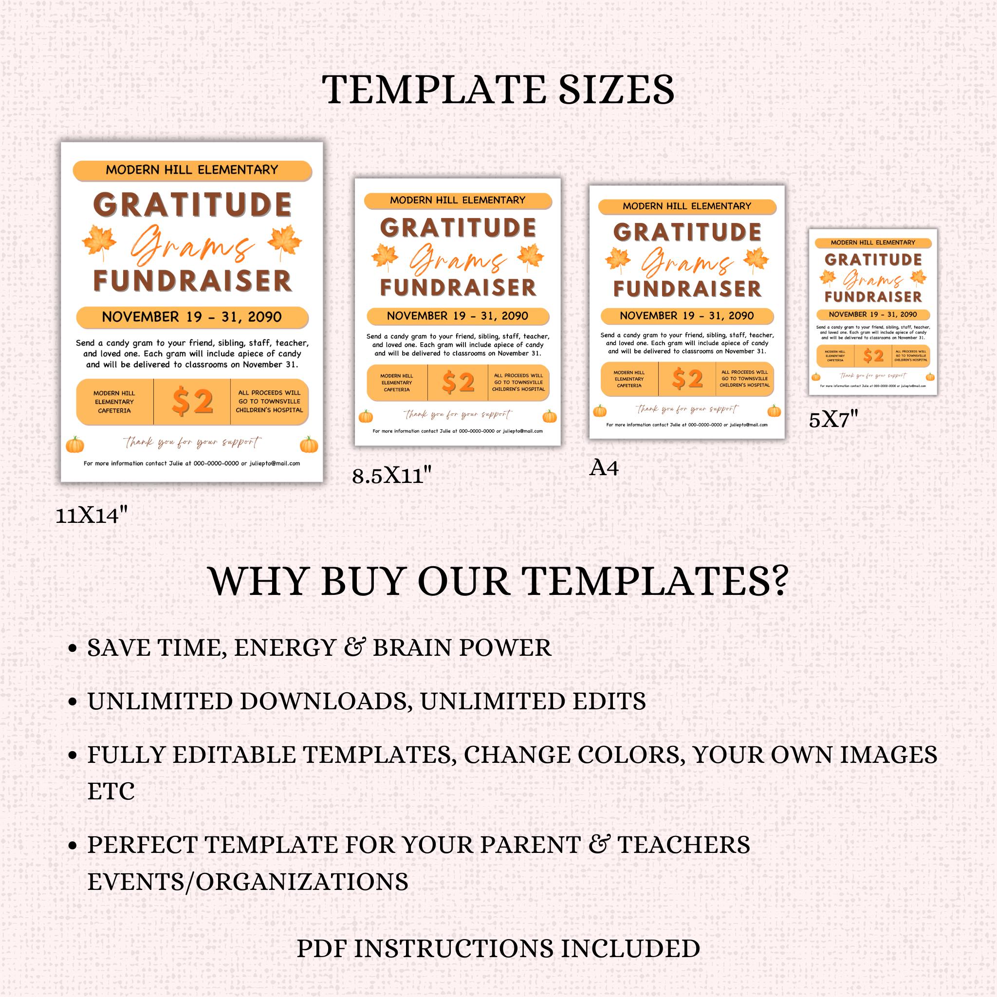 Gratitude Candy Gram Flyer - Thankful Grateful for You Candy Gram ...