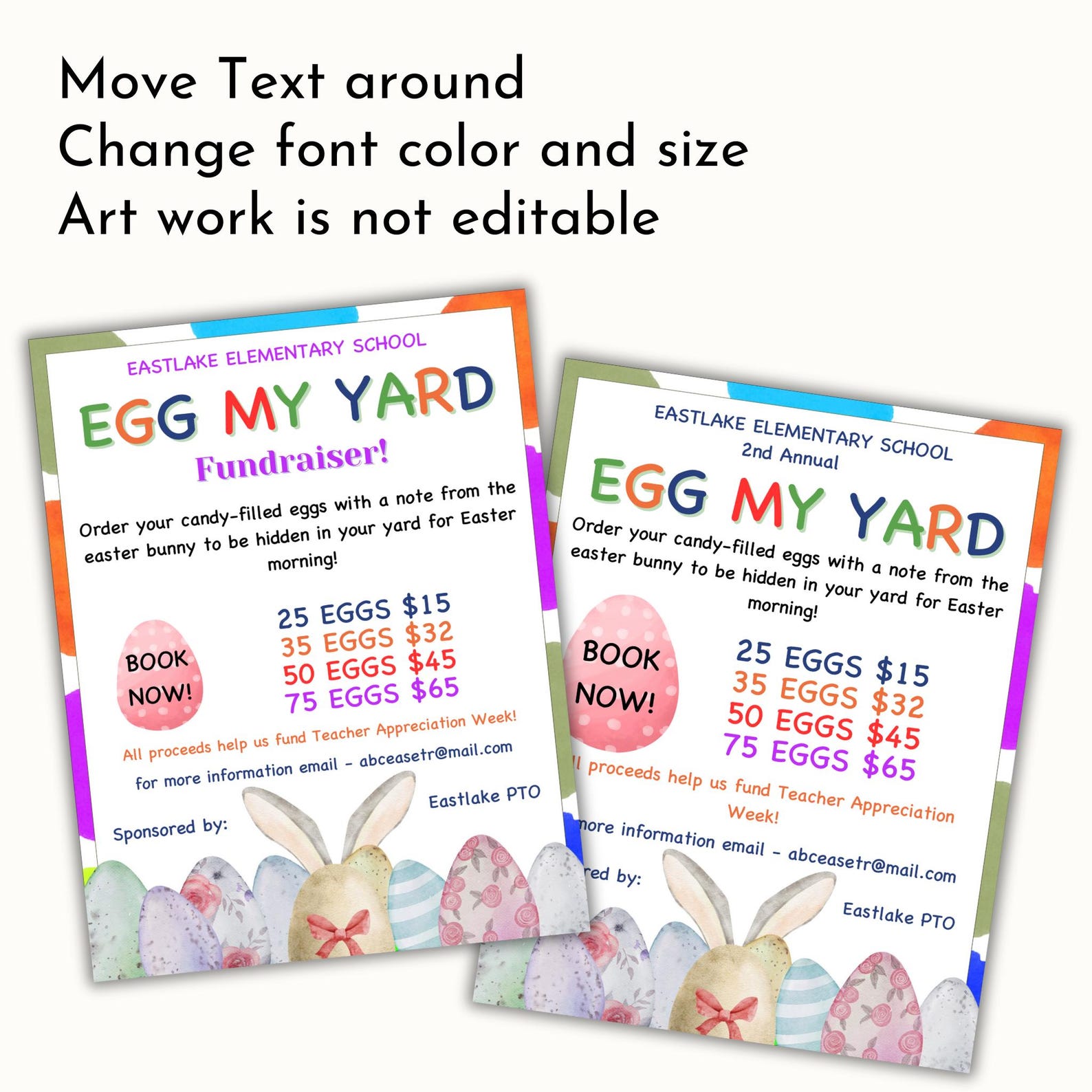 Editable Egg My Yard Template - Easter Fundraiser Flyer Printable - You ...