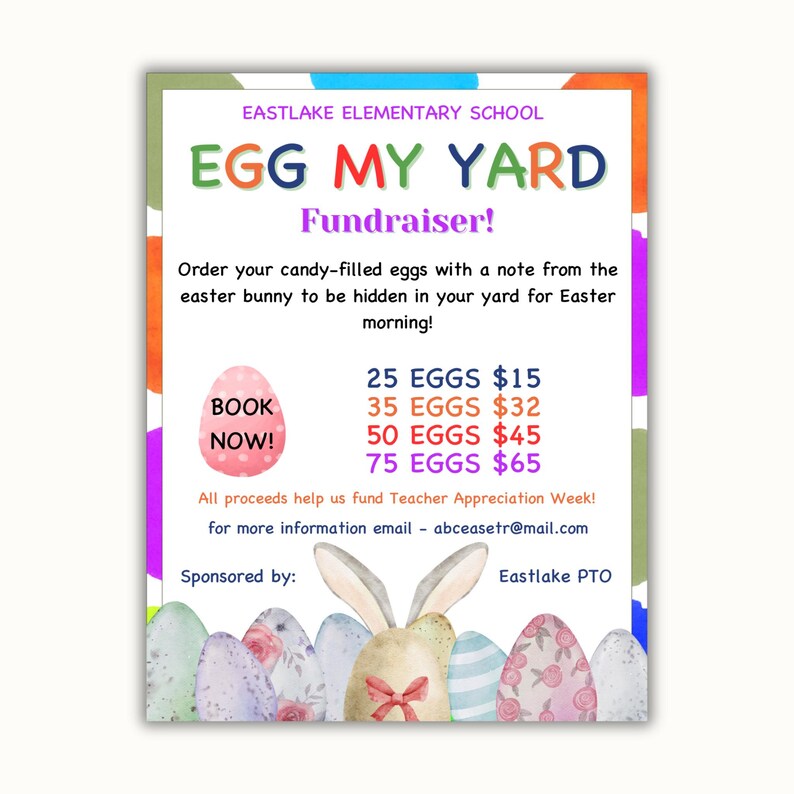 Editable Egg My Yard Template - Easter Fundraiser Flyer Printable - You ...
