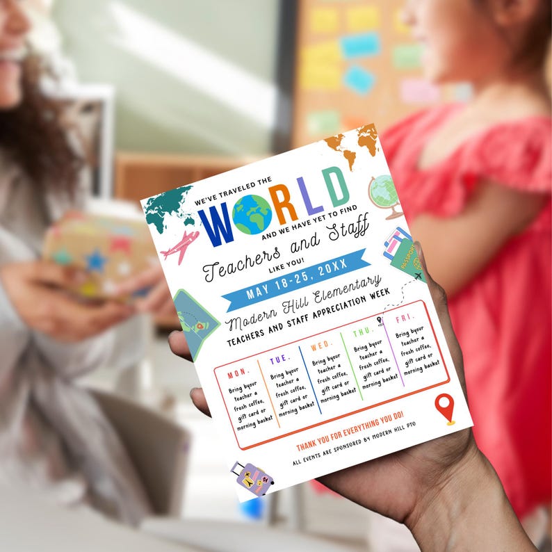 International Theme Teacher Appreciation Week Flyer, Around the World ...