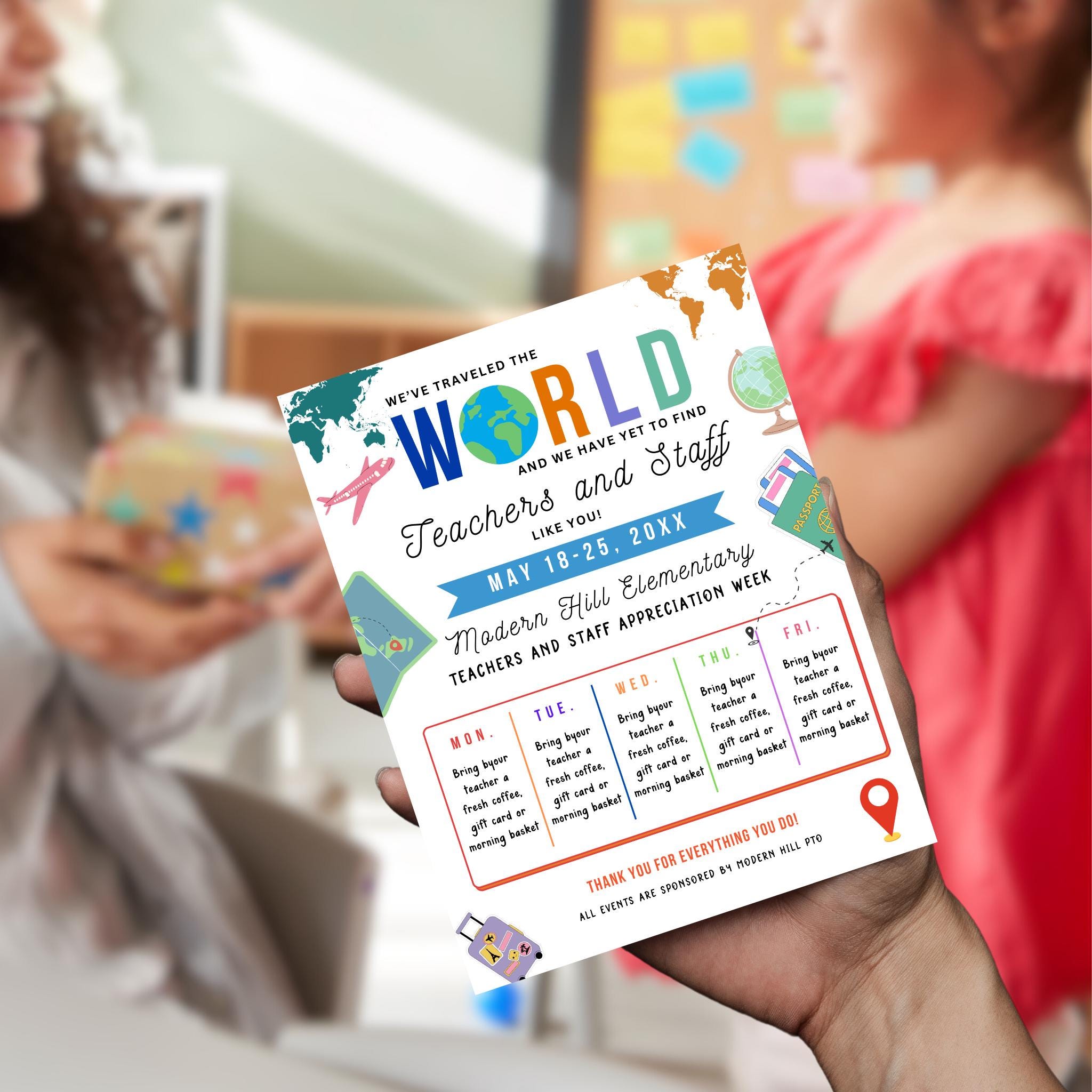 International Theme Teacher Appreciation Week Flyer, Around the World ...