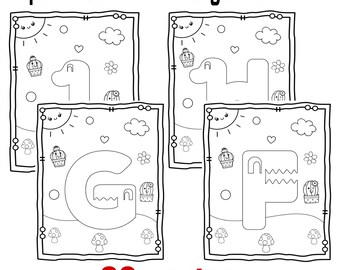 Coloring Book for Kids Dinosaur Alphabet - Etsy