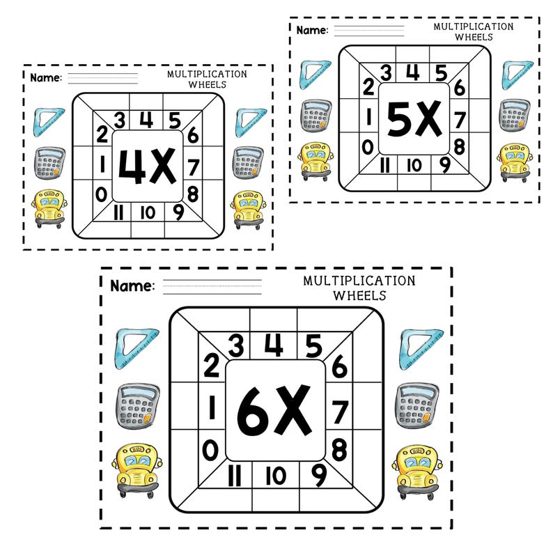 Number: Multiplication Wheels - Etsy