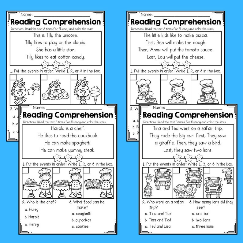 April Sequencing Reading Comprehension Worksheets | Spring Literacy ...