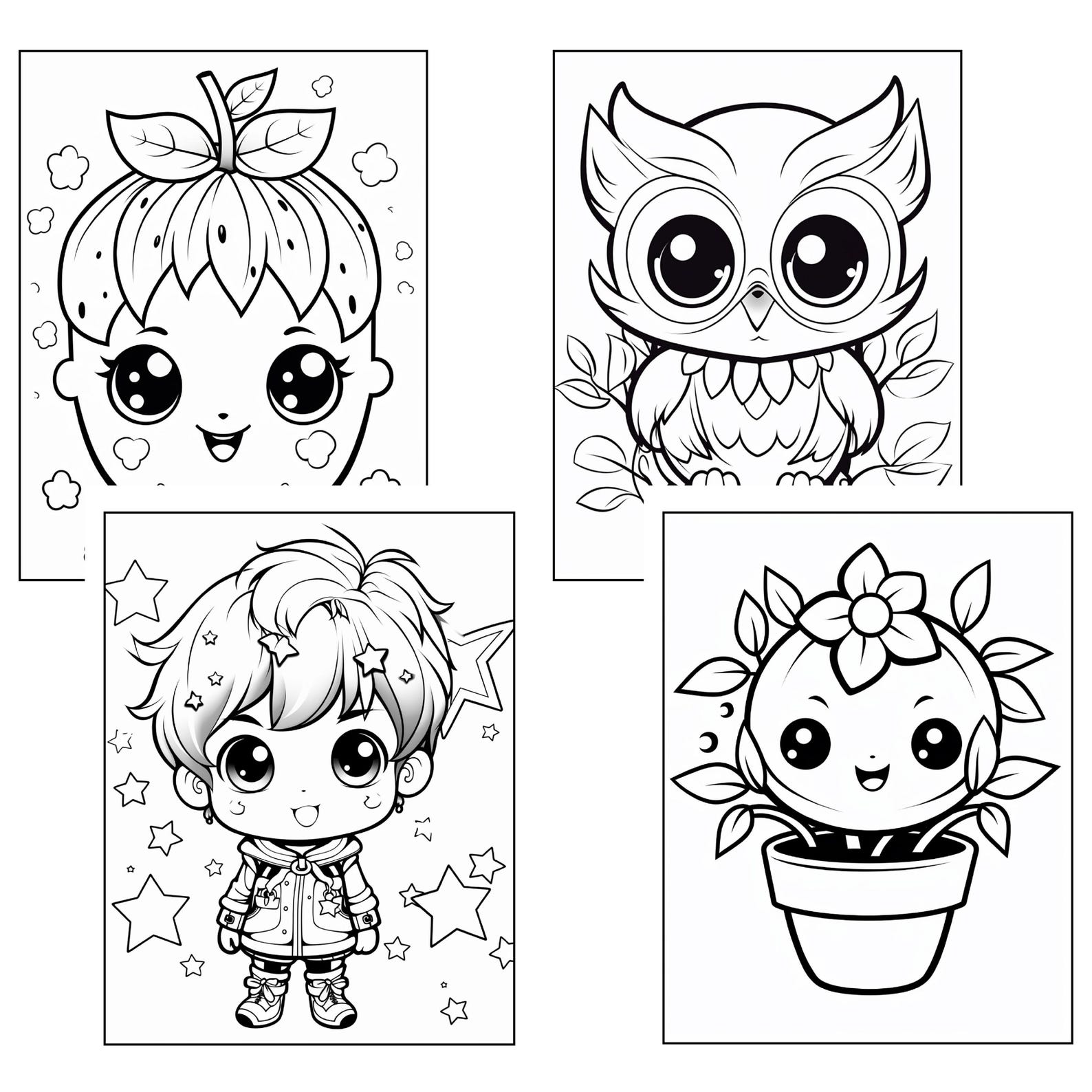 Cute Kawaii Coloring Pages for Kids | Fun Printable PDF for Kids ...