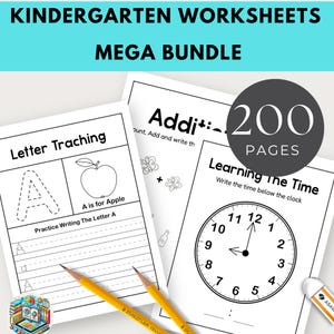 Kindergarten Worksheets Mega Bundle - Etsy