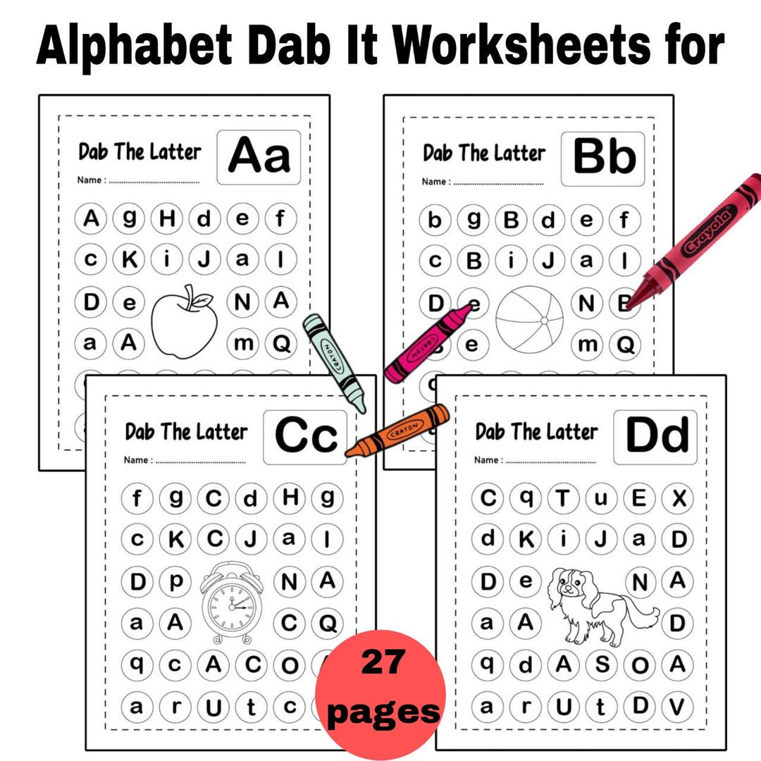 Alphabet Dab It Worksheets for Early Learners - Etsy